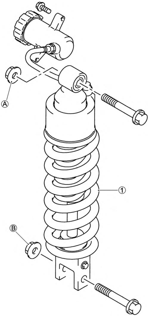 Rear shock absorber — construction (Suzuki V-Strom DL-1000K2/K9, 2002 ...